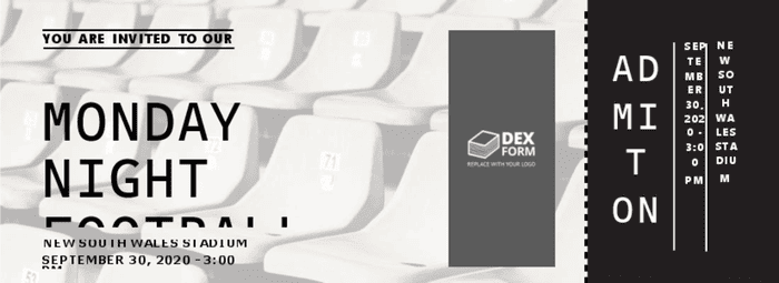 Event ticket template in Word and Pdf formats