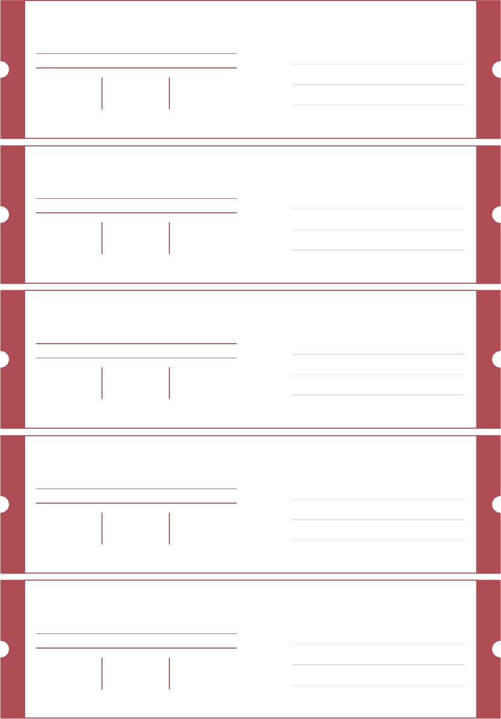 Raffle ticket template in Word and Pdf formats