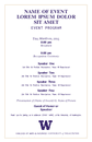 Event program design sample in Word and Pdf formats