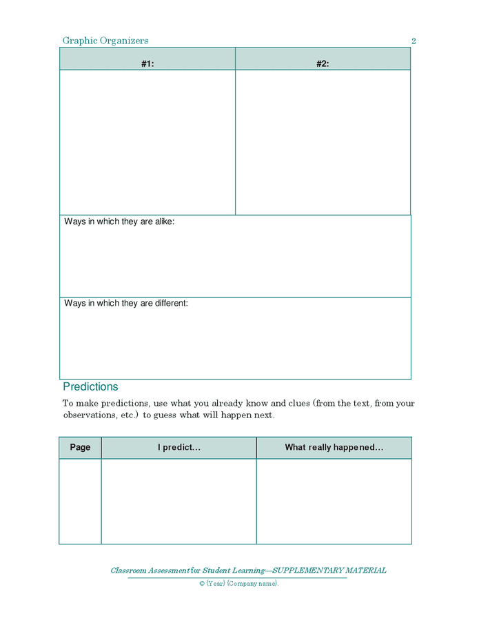 Graphic organizers templates in Word and Pdf formats - page 2 of 16