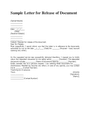Sample letter for release of document in Word and Pdf formats