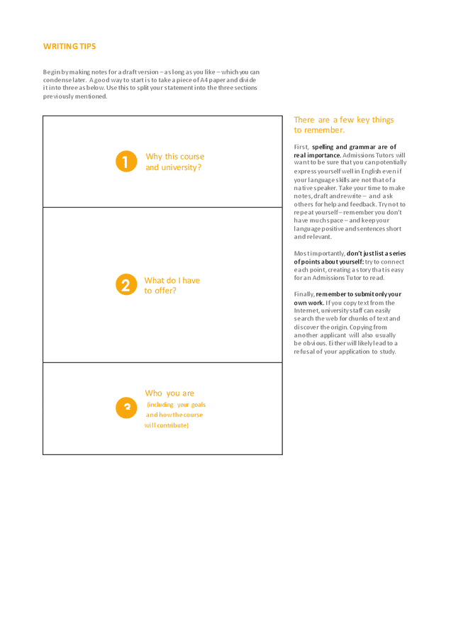 Personal statement template in Word and Pdf formats - page 2 of 3