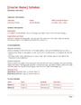 Course syllabus template in Word and Pdf formats