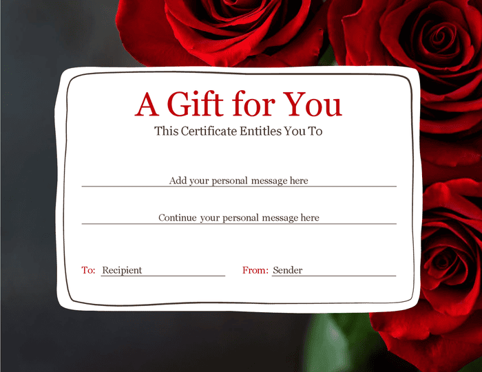 Gift voucher template in Word and Pdf formats