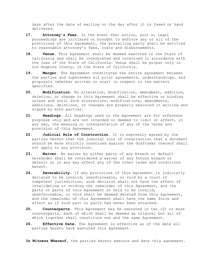 Galley Consignment Agreement in Word and Pdf formats - page 4 of 5