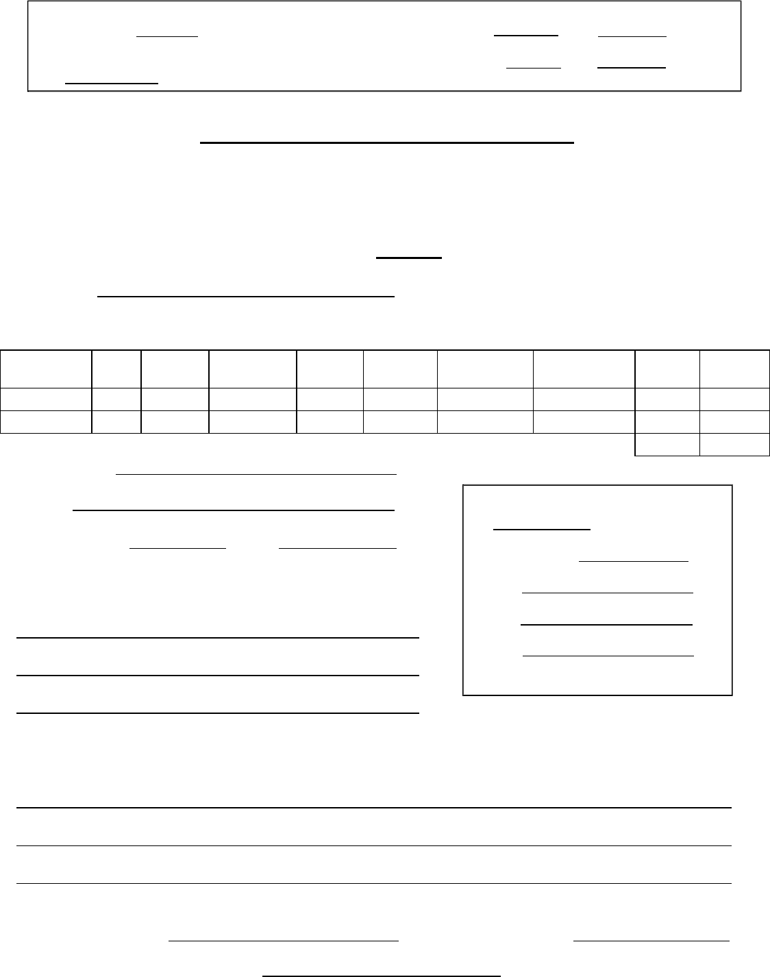 Purchasing card receipt form in Word and Pdf formats