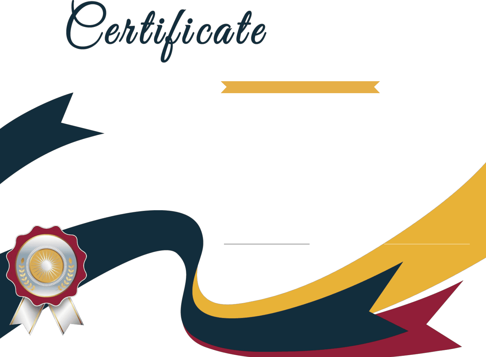 Certificate of completion in Word and Pdf formats