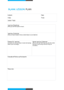 Blank lesson plan template in Word and Pdf formats