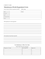 Maintenance work requisition form in Word and Pdf formats