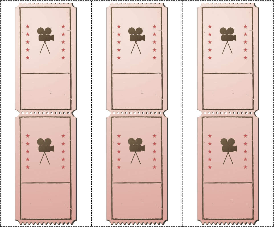 Raffle movie ticket in Word and Pdf formats