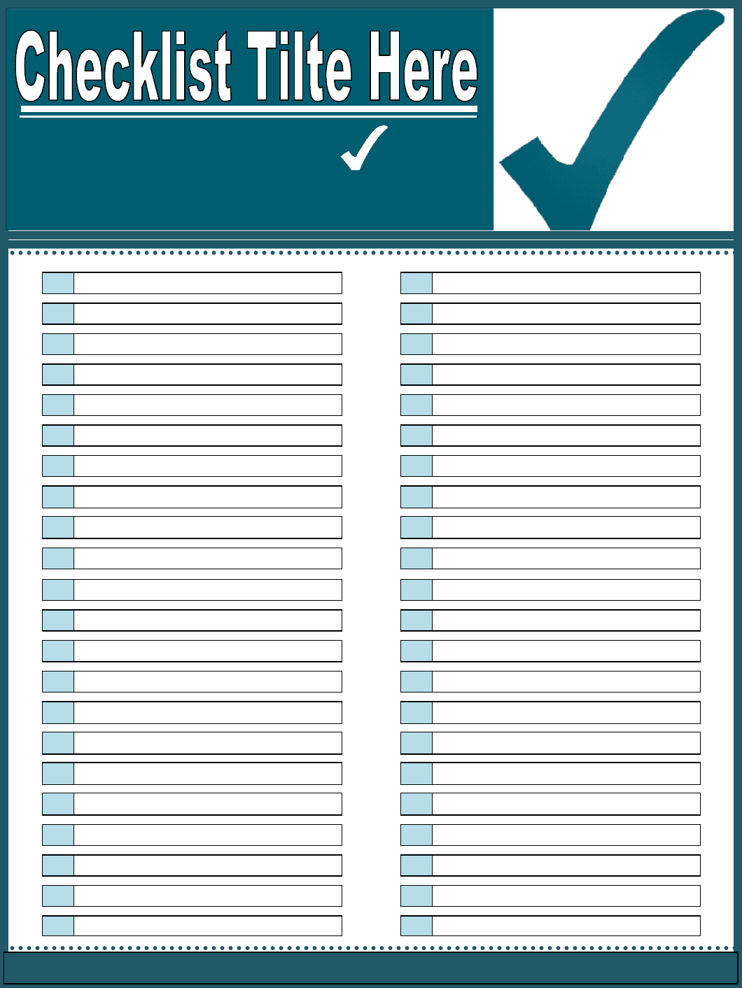 Checklist template in Word and Pdf formats