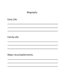 Biography Template - download free documents for PDF, Word and Excel
