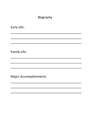 Biography template in Word and Pdf formats