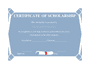 Certificate of scholarship in Word and Pdf formats