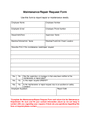 Maintenance / repair request form in Word and Pdf formats