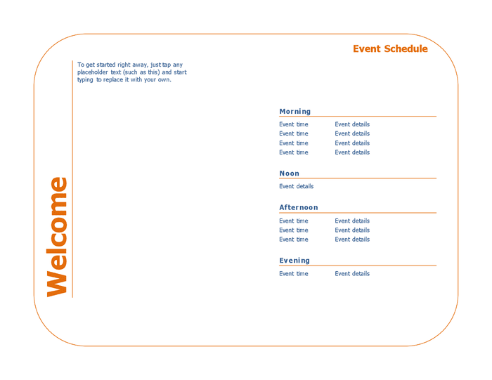 Event program template in Word and Pdf formats - page 2 of 2