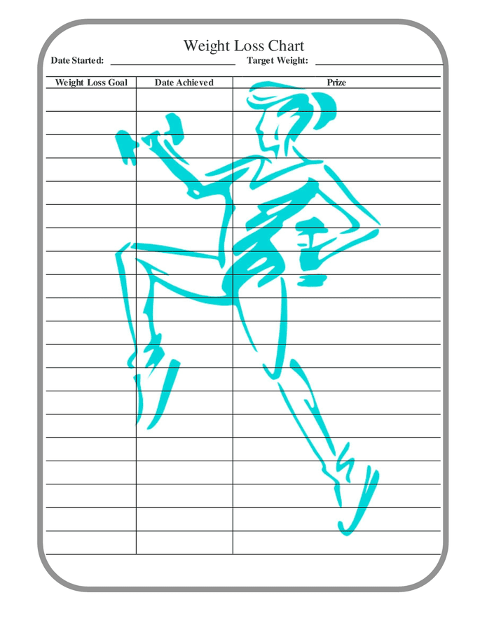 Weight loss chart in Word and Pdf formats