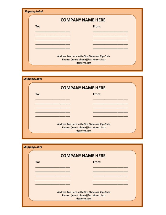 Shipping Label Template - download free documents for PDF, Word and Excel