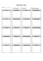 Grocery list form in Word and Pdf formats