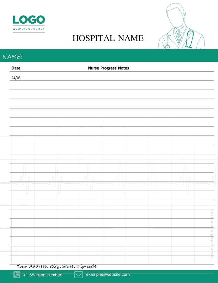 Nursing note sample in Word and Pdf formats