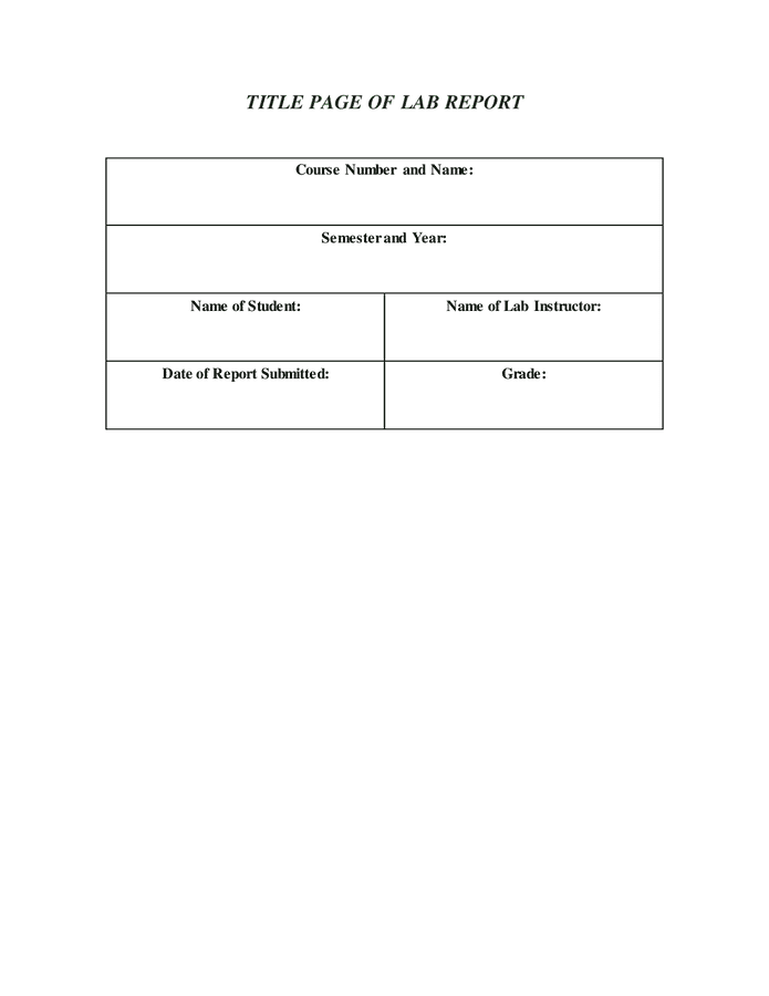 Lab Report Example - download free documents for PDF, Word and Excel