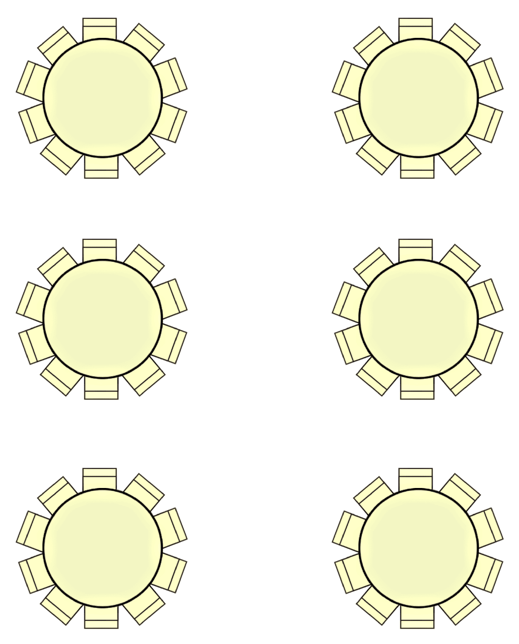Room seating chart in Word and Pdf formats