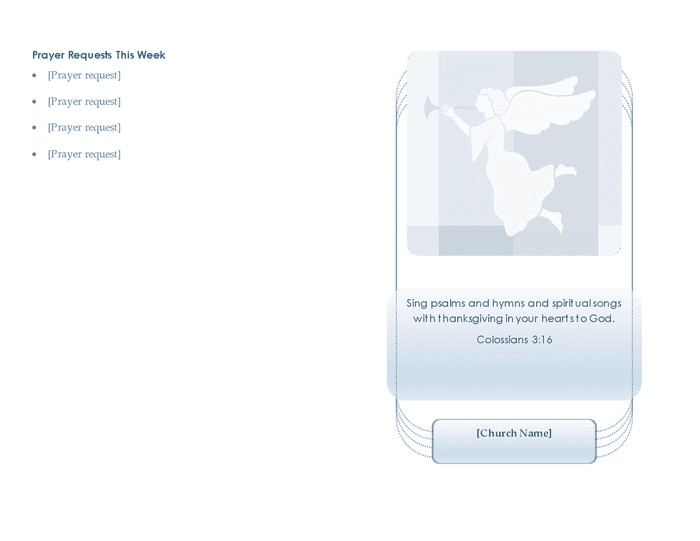Church event planner program in Word and Pdf formats
