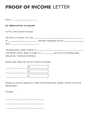 Proof of income letter in Word and Pdf formats