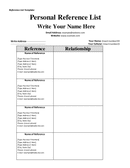 Reference List Template - download free documents for PDF, Word and Excel