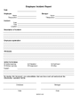 Employee incident report in Word and Pdf formats