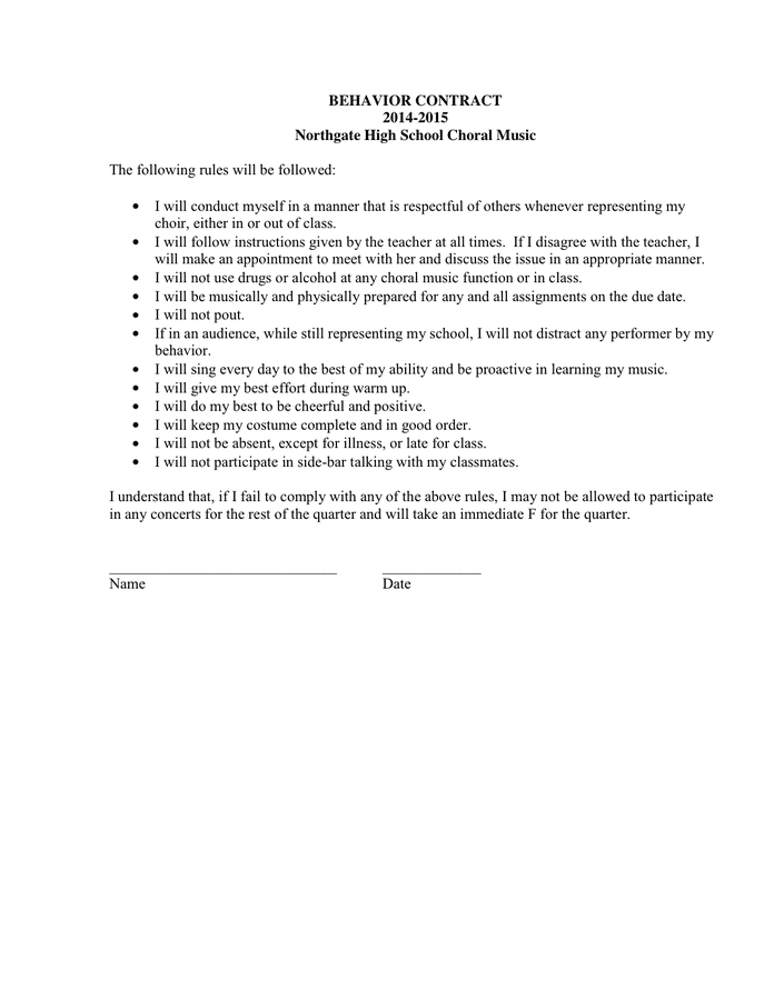 Behavior Contract Template - download free documents for PDF, Word and ... Behavior Contract Template - download free documents for PDF, Word and ...