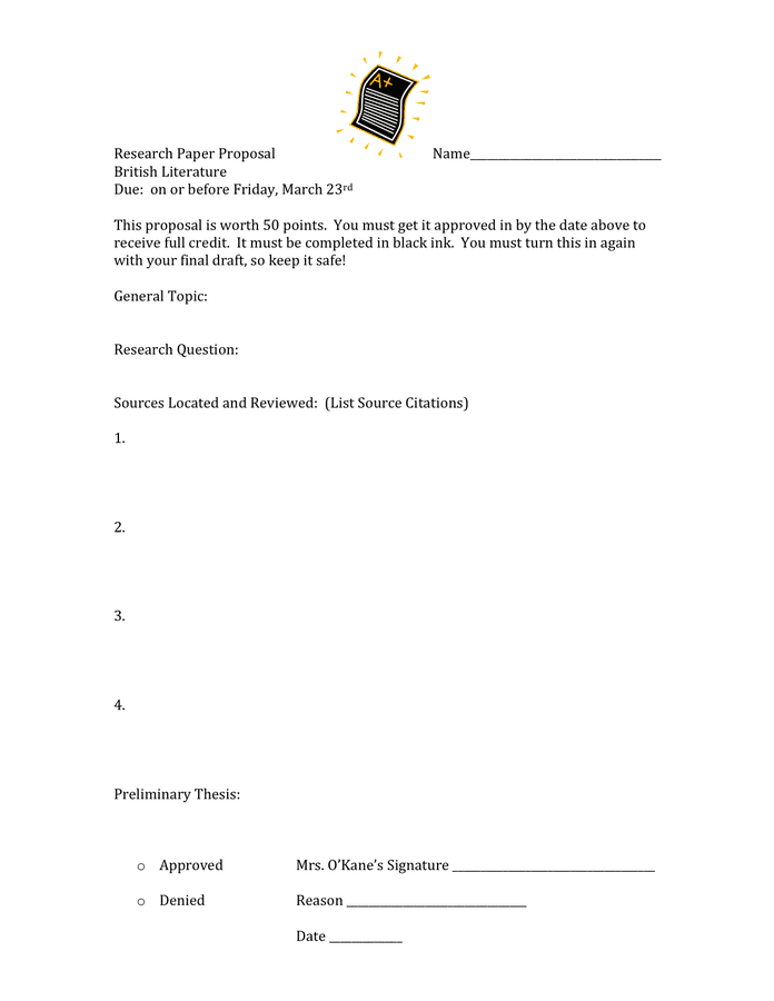 Research Paper Proposal - download free documents for PDF, Word and Excel