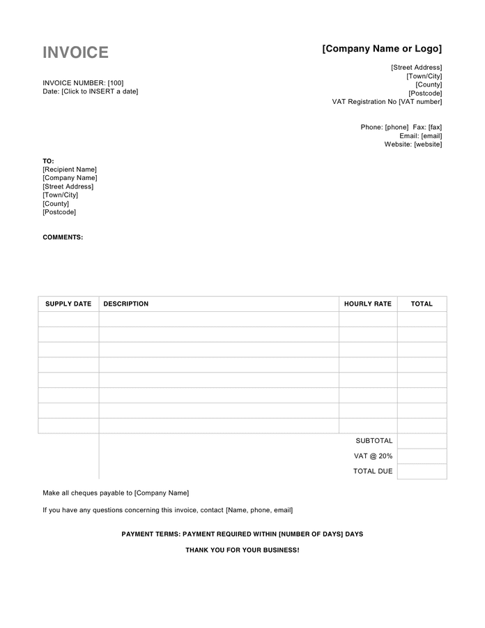 Sales Invoice - download free documents for PDF, Word and Excel