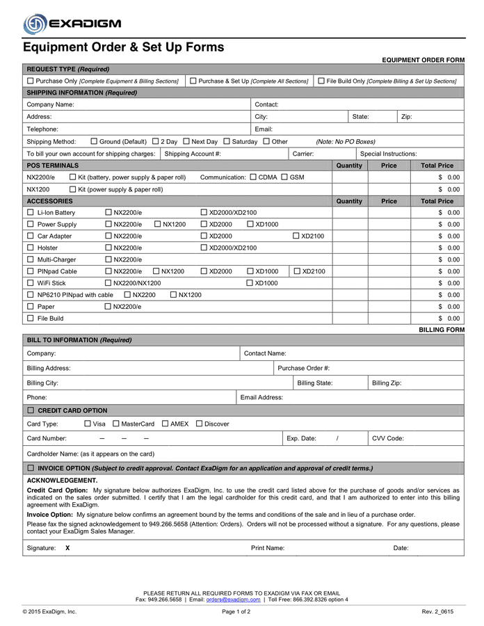 Order Form in Word and Pdf formats