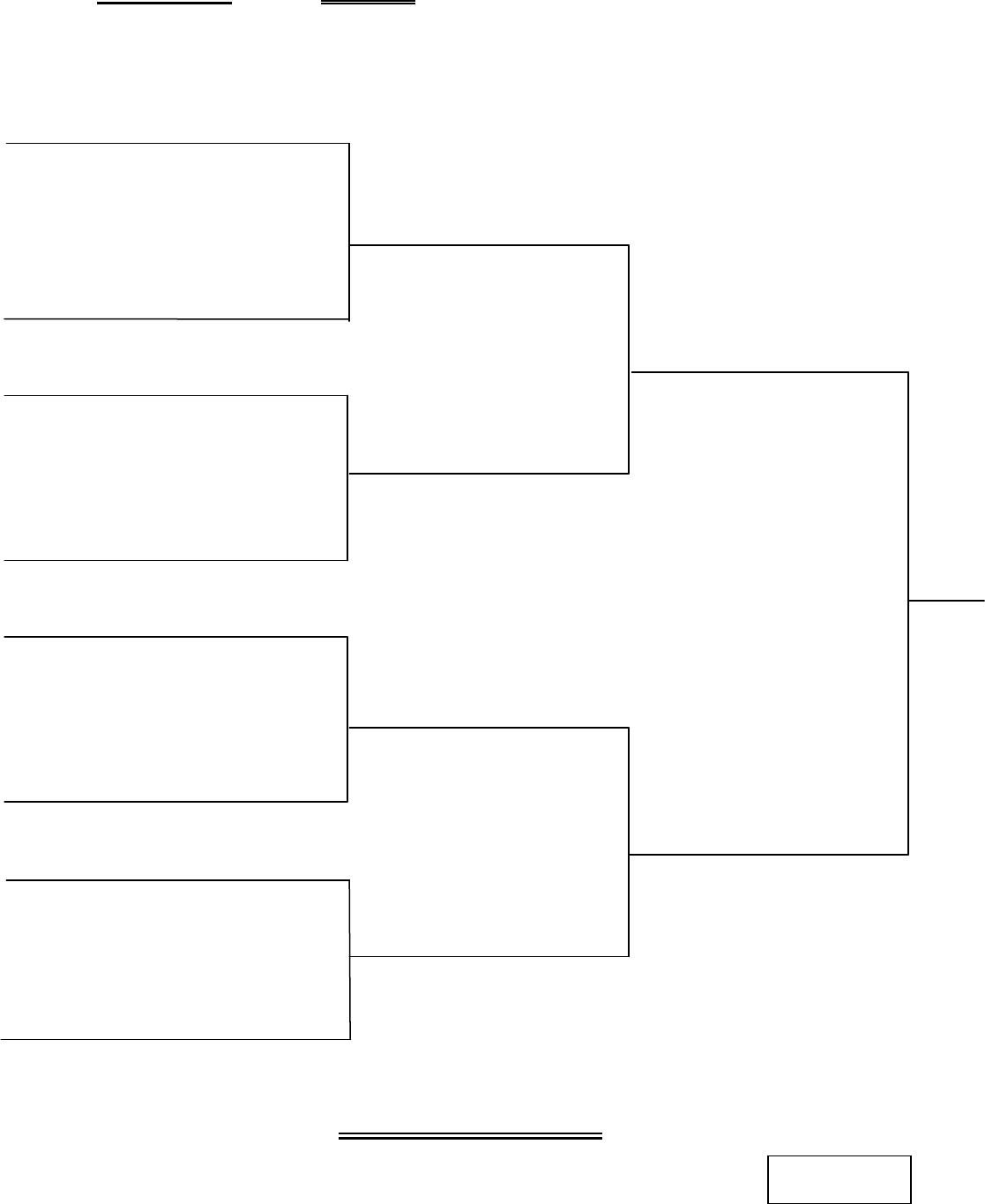 Basketball tournament brackets in Word and Pdf formats