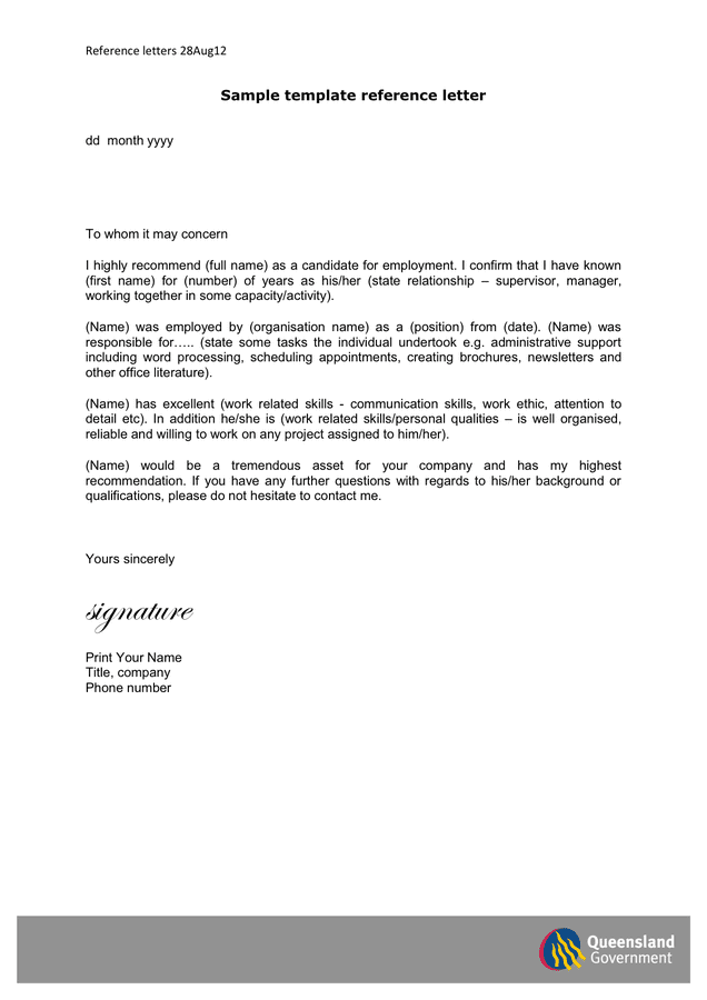 Reference Letter Guide In Word And Pdf Formats Page 3 Of 3