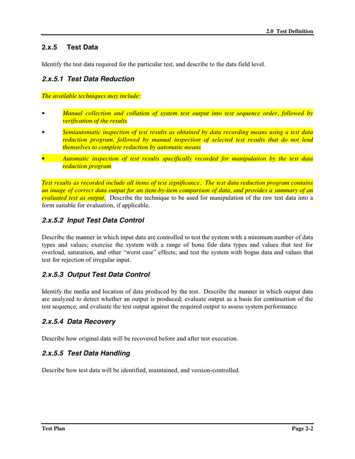 Test Plan Template in Word and Pdf formats - page 11 of 16