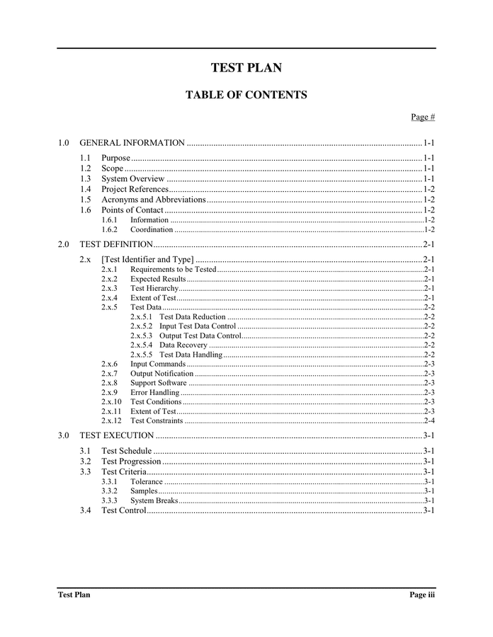 Test Plan Template in Word and Pdf formats - page 4 of 16