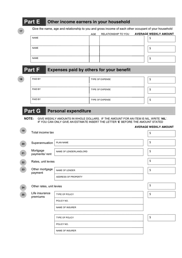 Financial Statement form in Word and Pdf formats - page 4 of 10