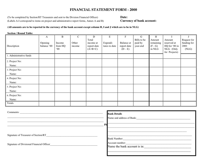 Financial Statement Template - download free documents for PDF, Word ...
