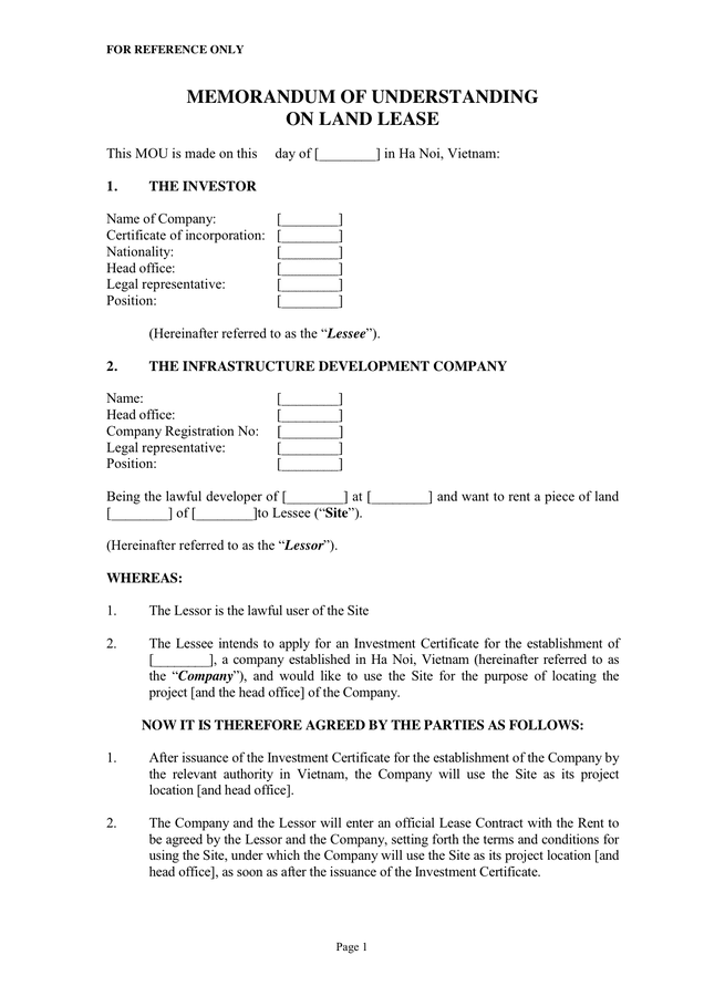 Memorandum of Understanding Template - download free documents for PDF ...