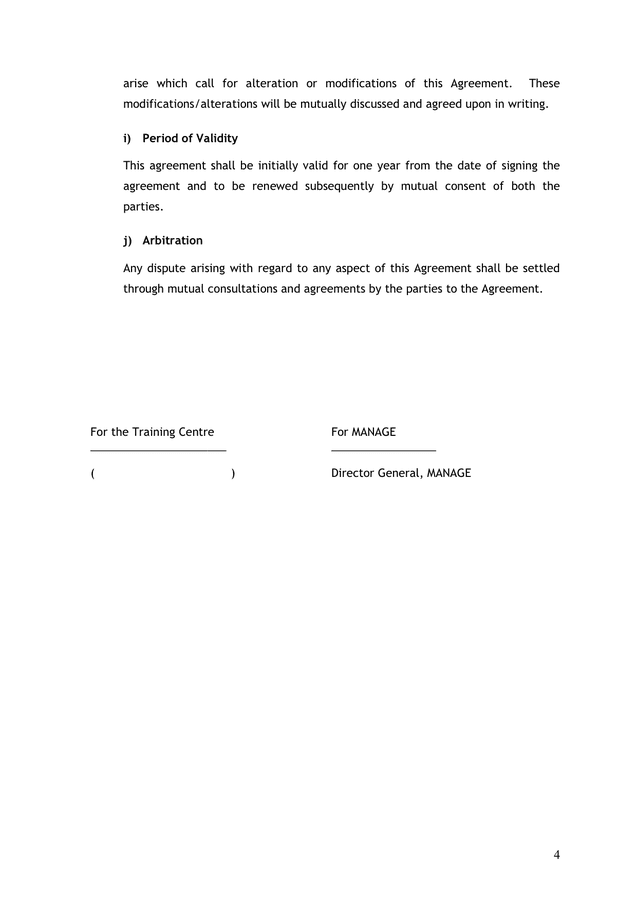 Memorandum of understanding / agreement in Word and Pdf formats - page ...
