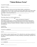 Talent Release Form - download free documents for PDF, Word and Excel