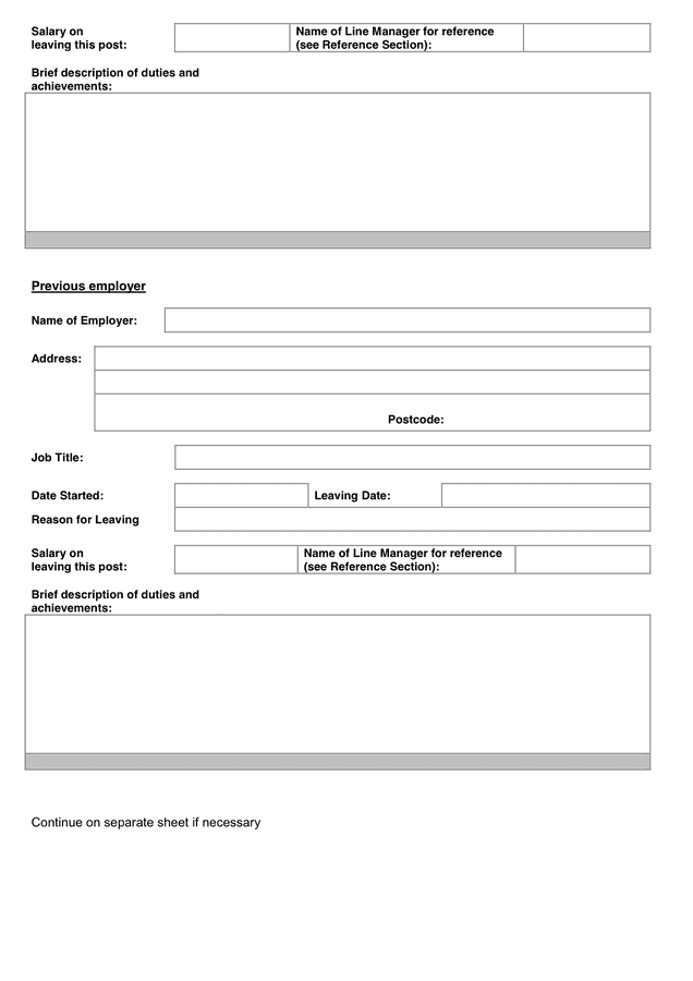 Job Application Form Template in Word and Pdf formats - page 4 of 8