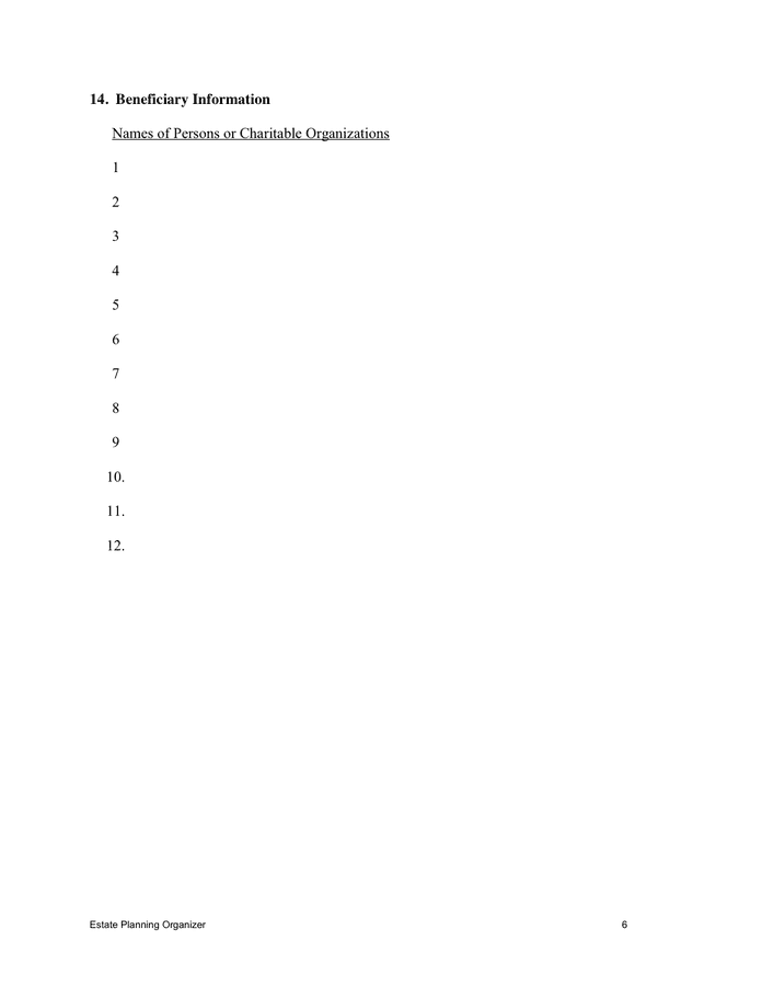 Estate inventory form in Word and Pdf formats - page 6 of 19