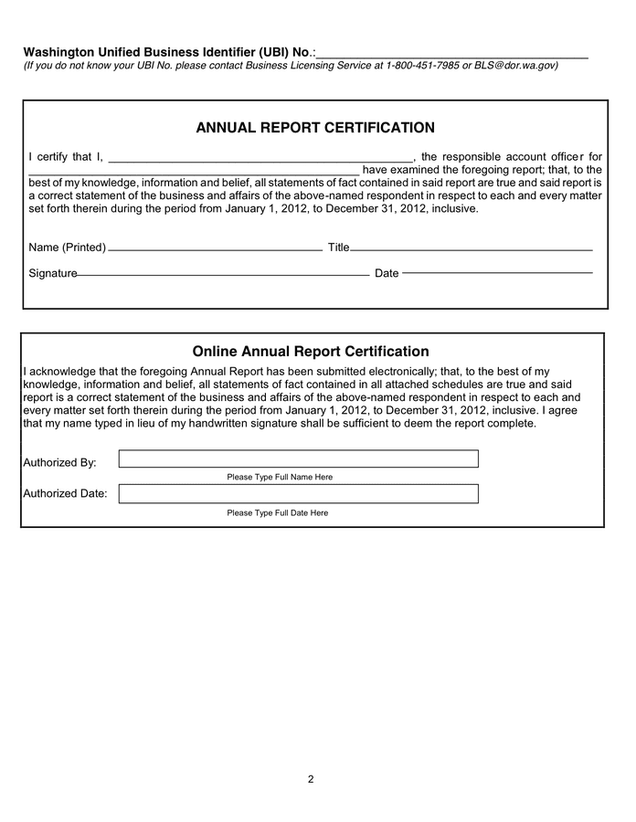 Annual Report Form in Word and Pdf formats - page 2 of 5