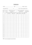 Exercise Log - download free documents for PDF, Word and Excel