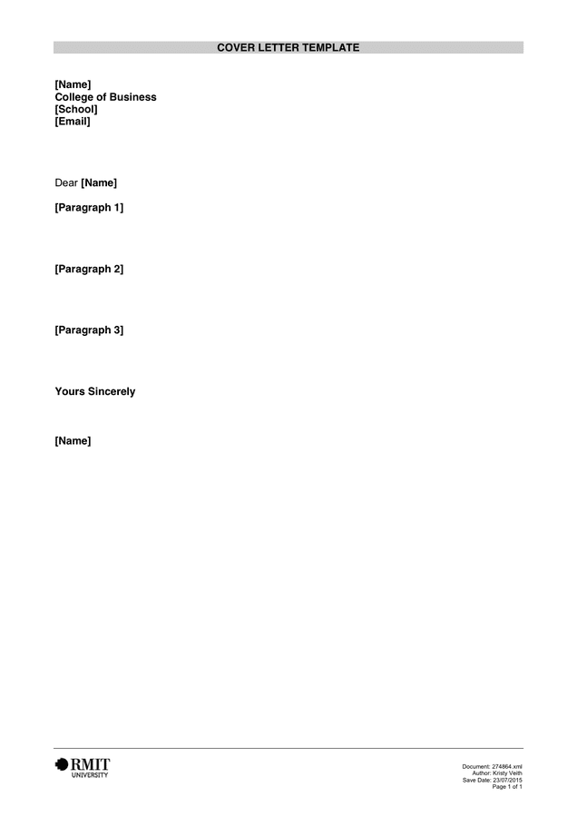 Cover letter template in Word and Pdf formats