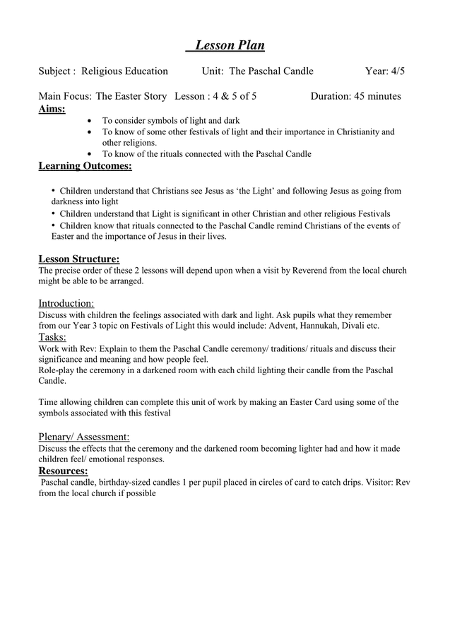 Lesson Plan in Word and Pdf formats - page 6 of 6