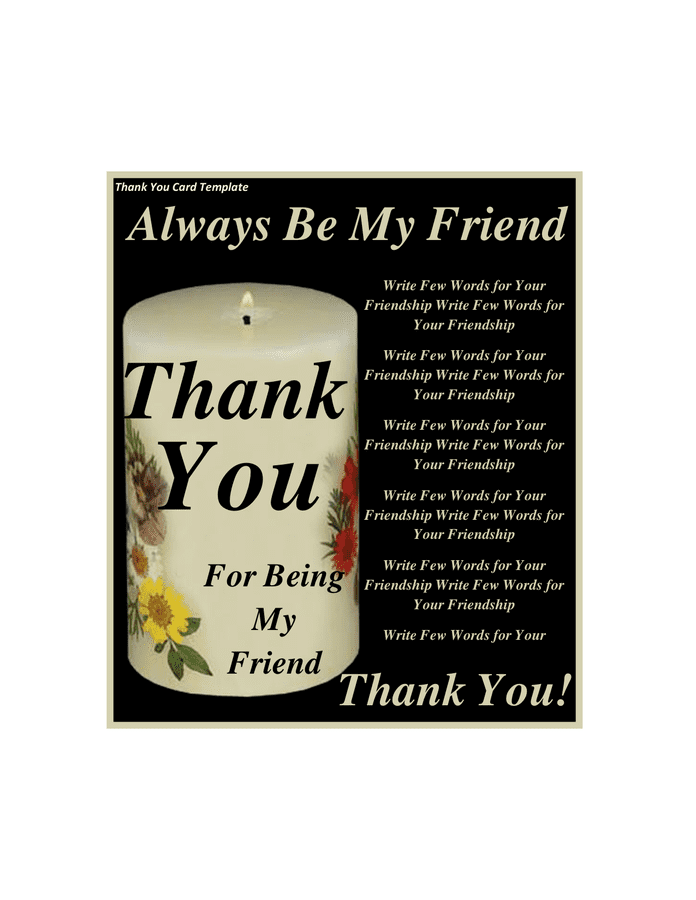 Thank You Card Template - download free documents for PDF, Word and Excel